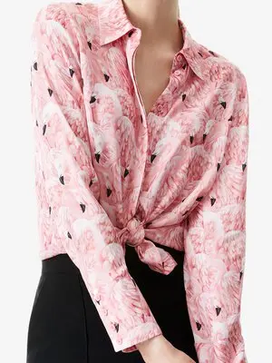 Alice + Olivia Willa Flamingo-print Shirt