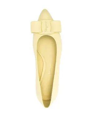 FERRAGAMO Viva Vara Bow Ballerina Shoes - Yellow