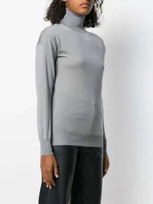 TOM FORD Fine Knit Roll Neck Jumper - Grey