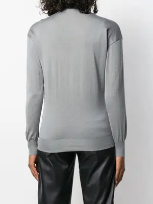 TOM FORD Fine Knit Roll Neck Jumper - Grey