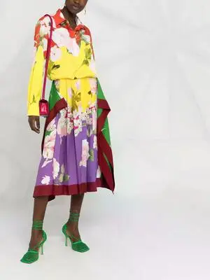 Valentino Garavani Floral-print Pleated Midi Dress
