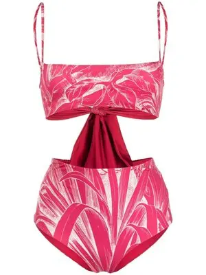 Red Valentino Leaf-print Bikini - Pink