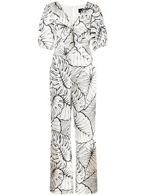 Marchesa Leaf-print Jumpsuit