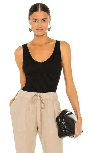 Enza Costa Military Rib U Neck Tank