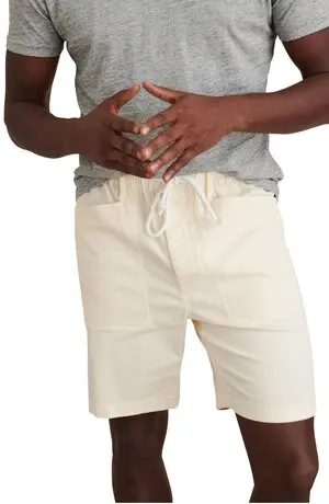 ALEX MILL Pull-on Button Fly Shorts - Oat Milk