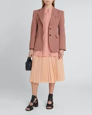 Chloé Chloe Wool Grain De Poudre Blazer - Amber Brown