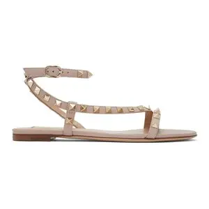 Valentino Garavani Valentino Garavani Pink Rockstud Swirl Sandals - P45 Poudre