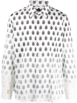 BILLIONAIRE Monogram-print Shirt - White
