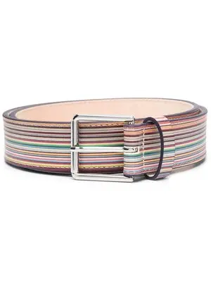 Paul Smith Striped Buckle Belt - Neutrals