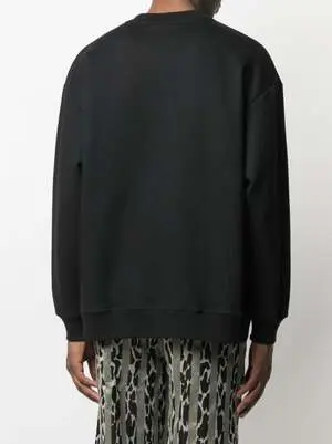 PLEASURES Spike Embroidery Rib-trimmed Sweatshirt - Black