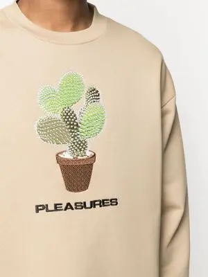 PLEASURES Spike Embroidery Sweatshirt - Neutrals