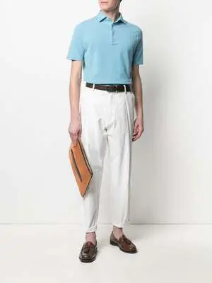 DELL'OGLIO Short-sleeved Polo Shirt - Blue