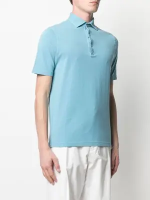 DELL'OGLIO Short-sleeved Polo Shirt - Blue