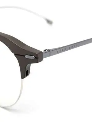 BOSS Semi-rimless Round Frame Eyeglasses