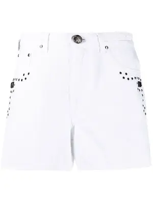 Jacob Cohen Leaf Stud-detail Shorts - White