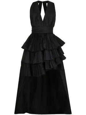 Elie Saab Pleated Silk Dress