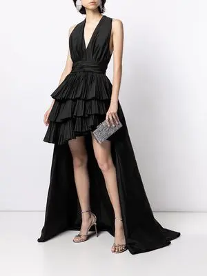 Elie Saab Pleated Silk Dress