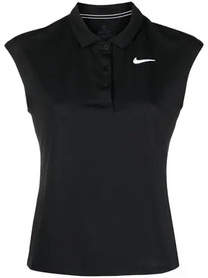 Nike Logo-detail Polo Top - Black