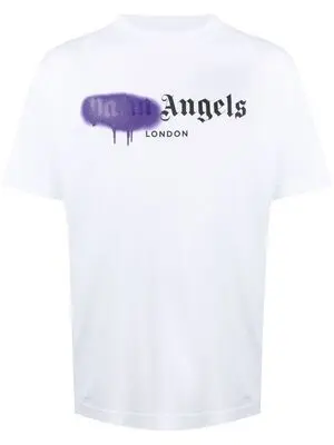 Palm Angels Spray Paint-print T-shirt - White