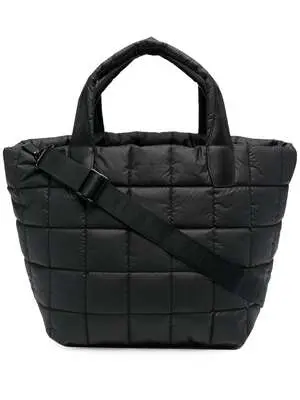 VEECOLLECTIVE Large Quilted Tote Bag - Black