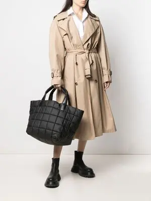 VEECOLLECTIVE Large Quilted Tote Bag - Black