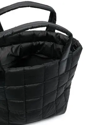 VEECOLLECTIVE Large Quilted Tote Bag - Black