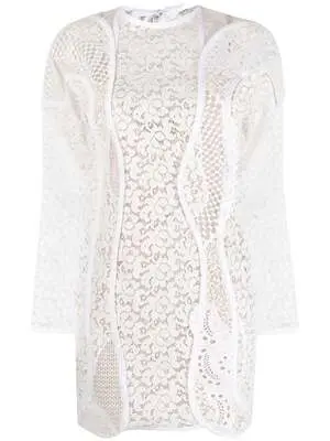Stella McCartney Floral-lace Panelled Mini-dress - White