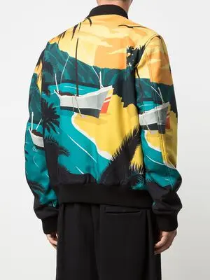 Balmain Reversible Tropical Print Bomber Jacket