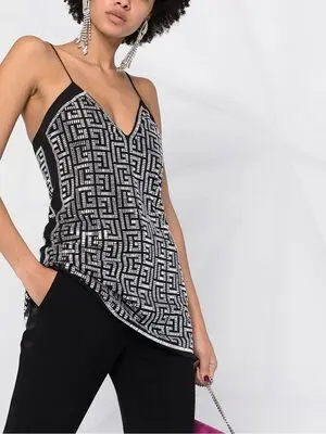 Balmain Crystal-embellished Vest Top