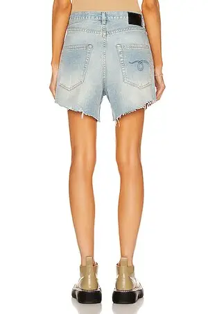 R13 Damon Pleated Short In Denim-light