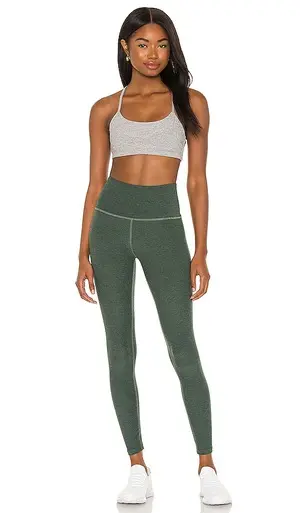 Beyond Yoga Spacedye Slim Racerback Bra In Grey - Silver Mist