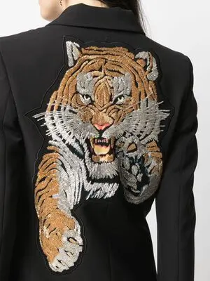 Philipp Plein Sequined Tiger Single-breasted Blazer