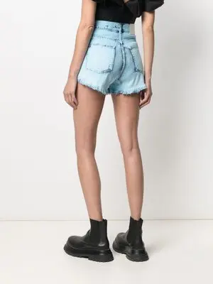 MSGM Distressed-effect Denim Shorts
