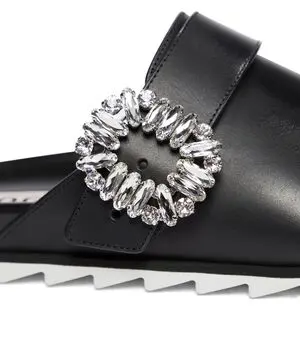 ROGER VIVIER Slidy Viv' Leather Mules