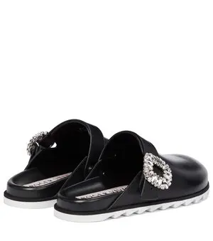 ROGER VIVIER Slidy Viv' Leather Mules