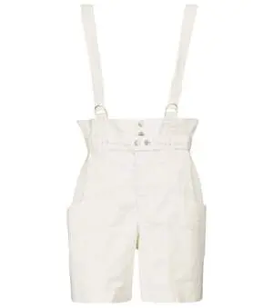 Isabel Marant Étoile Effie Linen And Cotton Suspender Shorts - White
