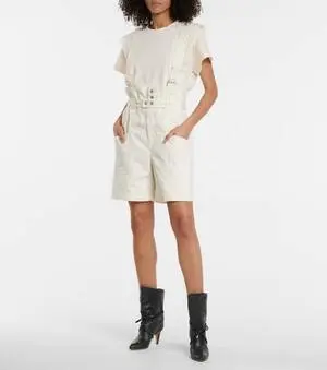 Isabel Marant Étoile Effie Linen Cotton Suspender Shorts