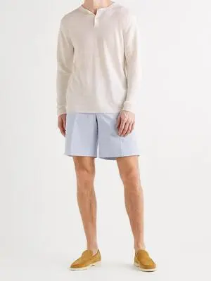 Anderson & Sheppard Linen Henley T-shirt Xl