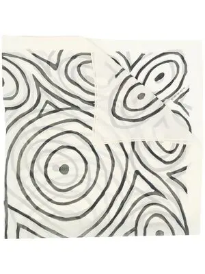 10 CORSO COMO Abstract-print Scarf - White