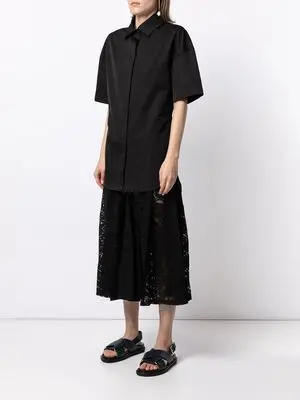 Goen.j Shirt-layered Pleated Lace Dress