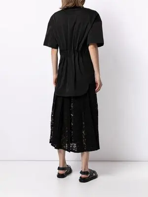 Goen.j Shirt-layered Pleated Lace Dress