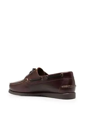 Paraboot Contrast Stitching Boat Shoes - Brown