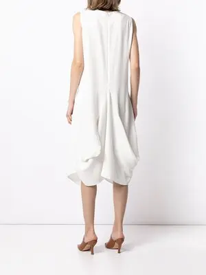 Goen.j Draped Sleeveless Dress - White