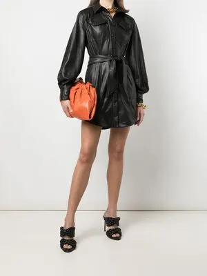 wedding guest dress layered Orange Ruffled A Line Chiffon Wedding Guest Dress main image 0