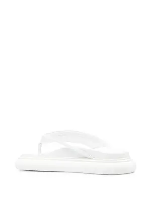 Attico Padded Leather Flip Flops - White