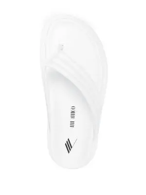 Attico Padded Leather Flip Flops - White