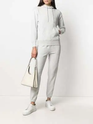 Vince Drawstring Cotton Hoodie - Grey