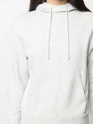 Vince Drawstring Cotton Hoodie - Grey