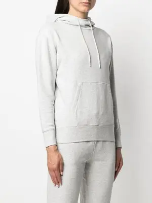 Vince Drawstring Cotton Hoodie - Grey