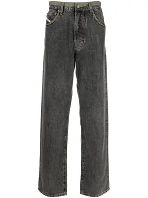 DIESEL® Mid-rise Straight-leg Jeans - Black